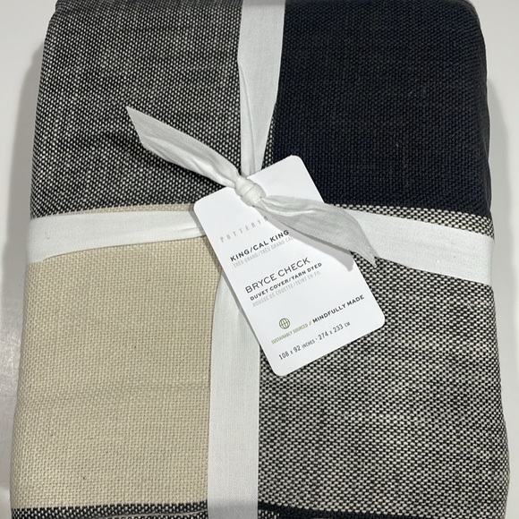 Pottery Barn | Bedding | Pottery Barn Bryce Check Duvet Cover Yarn Dyed ...